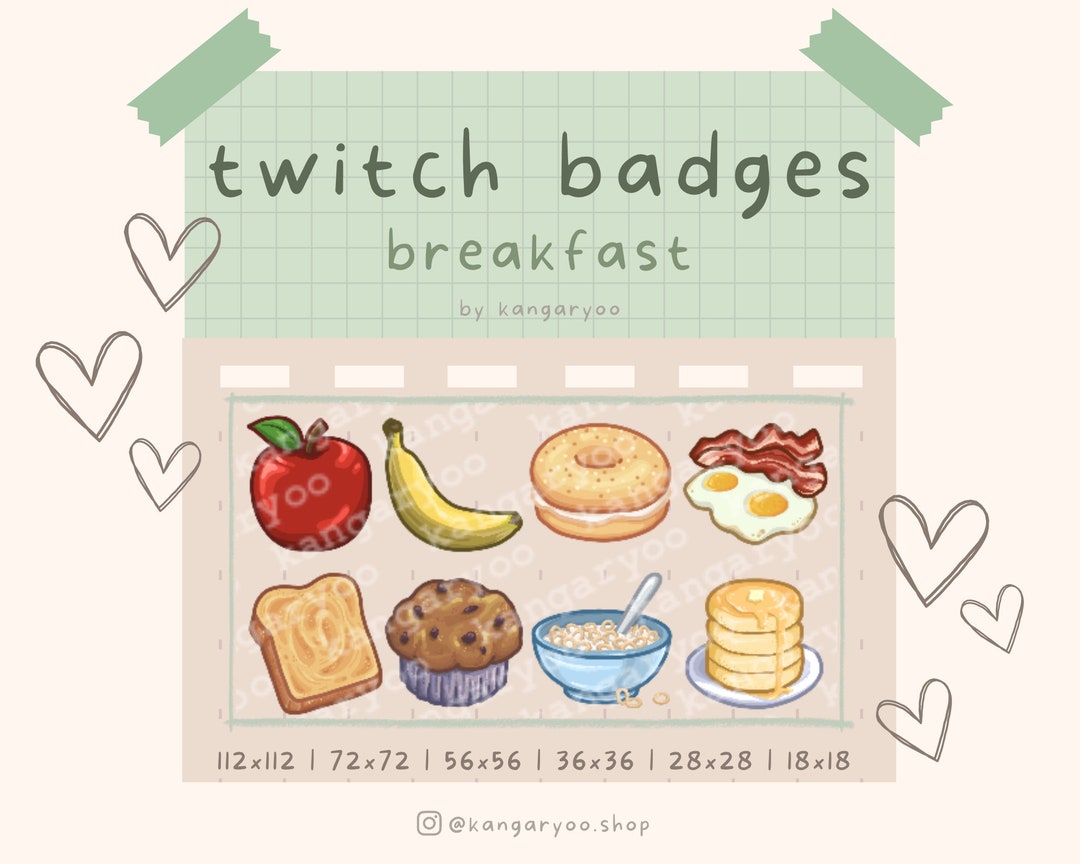 Cute Breakfast Food Sub/bit Badges | Twitch - Etsy