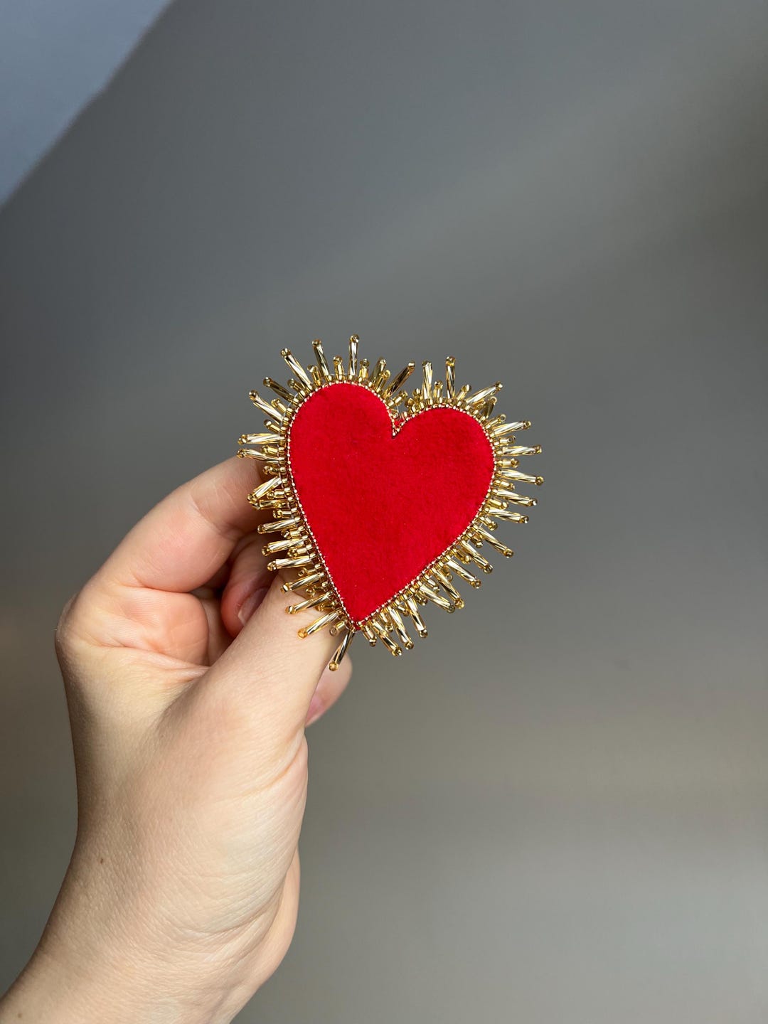 Heart Beaded Brooch, Red Heart Brooch for Valentine's Day, the Best ...