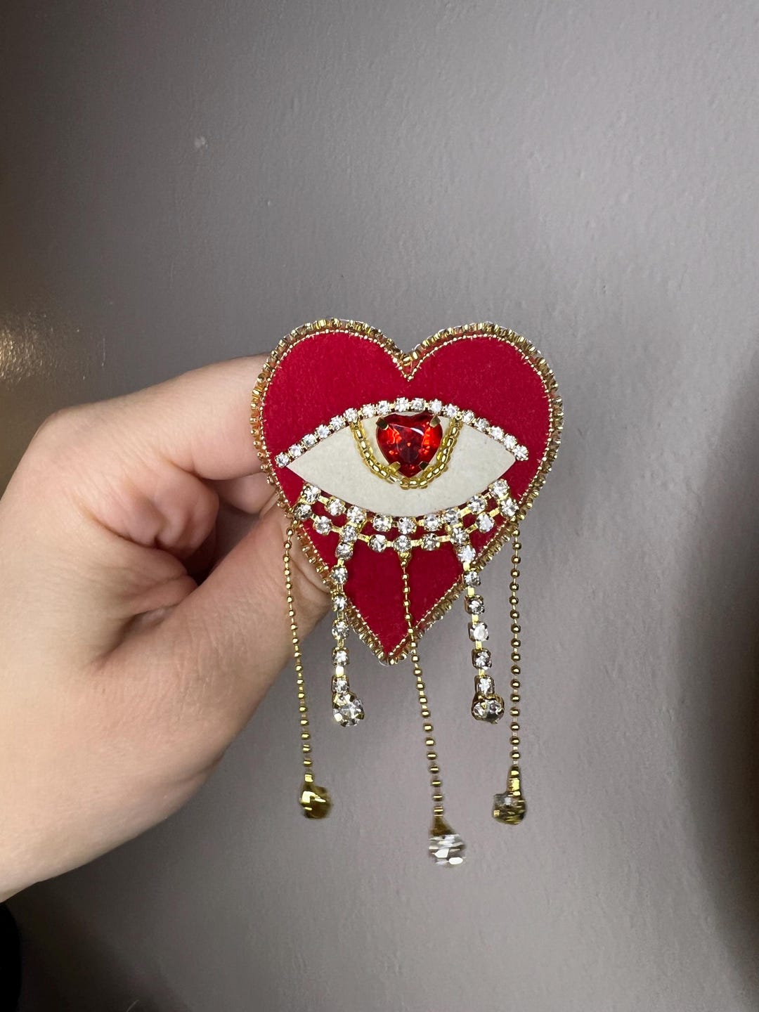 Heart Beaded Brooch, Red Heart Brooch for Valentine's Day, the Best ...
