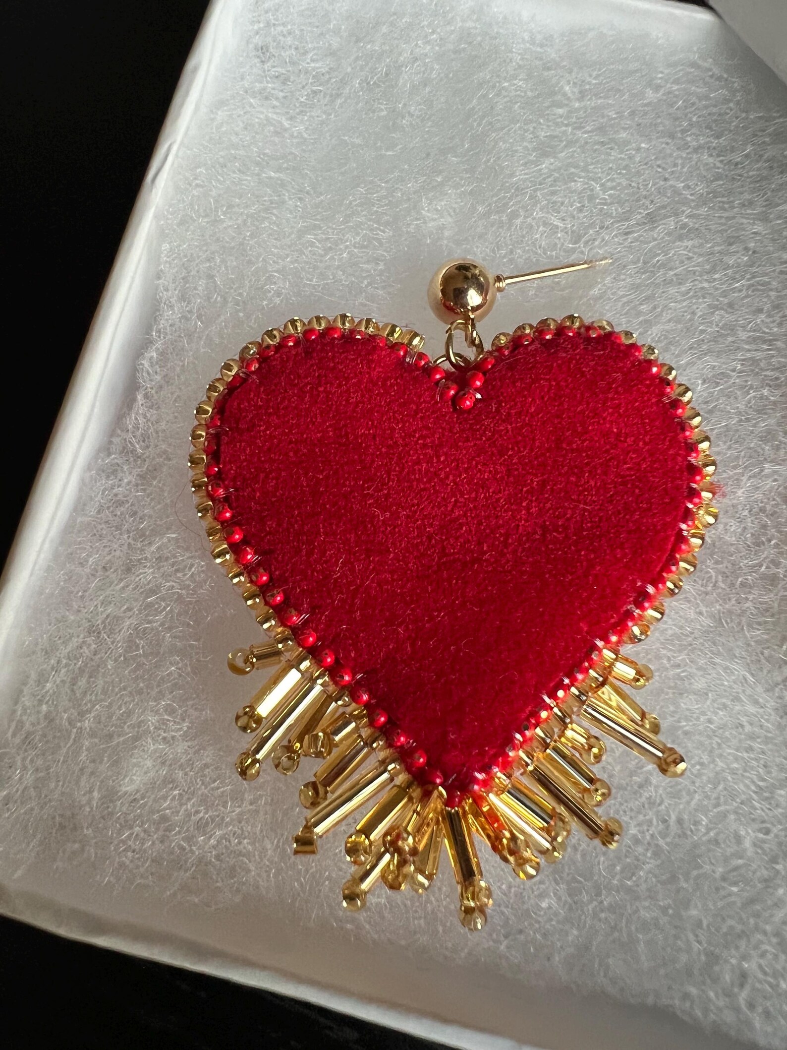 Red Beaded Heart Earrings: Valentine's Day Jewelry - Etsy
