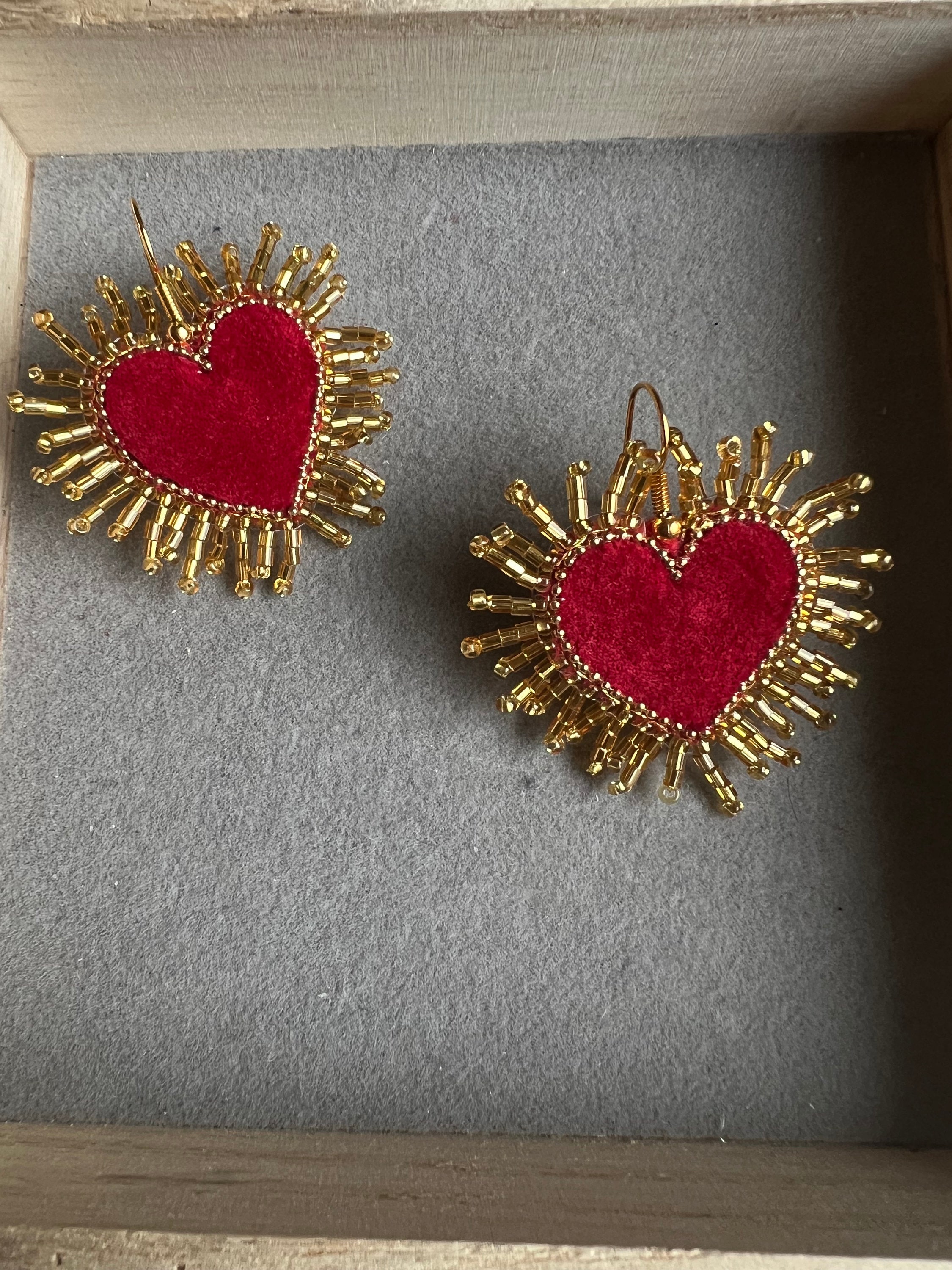 Heart Beaded Earrings, Red Heart Earrings for Valentine's Day, the Best ...