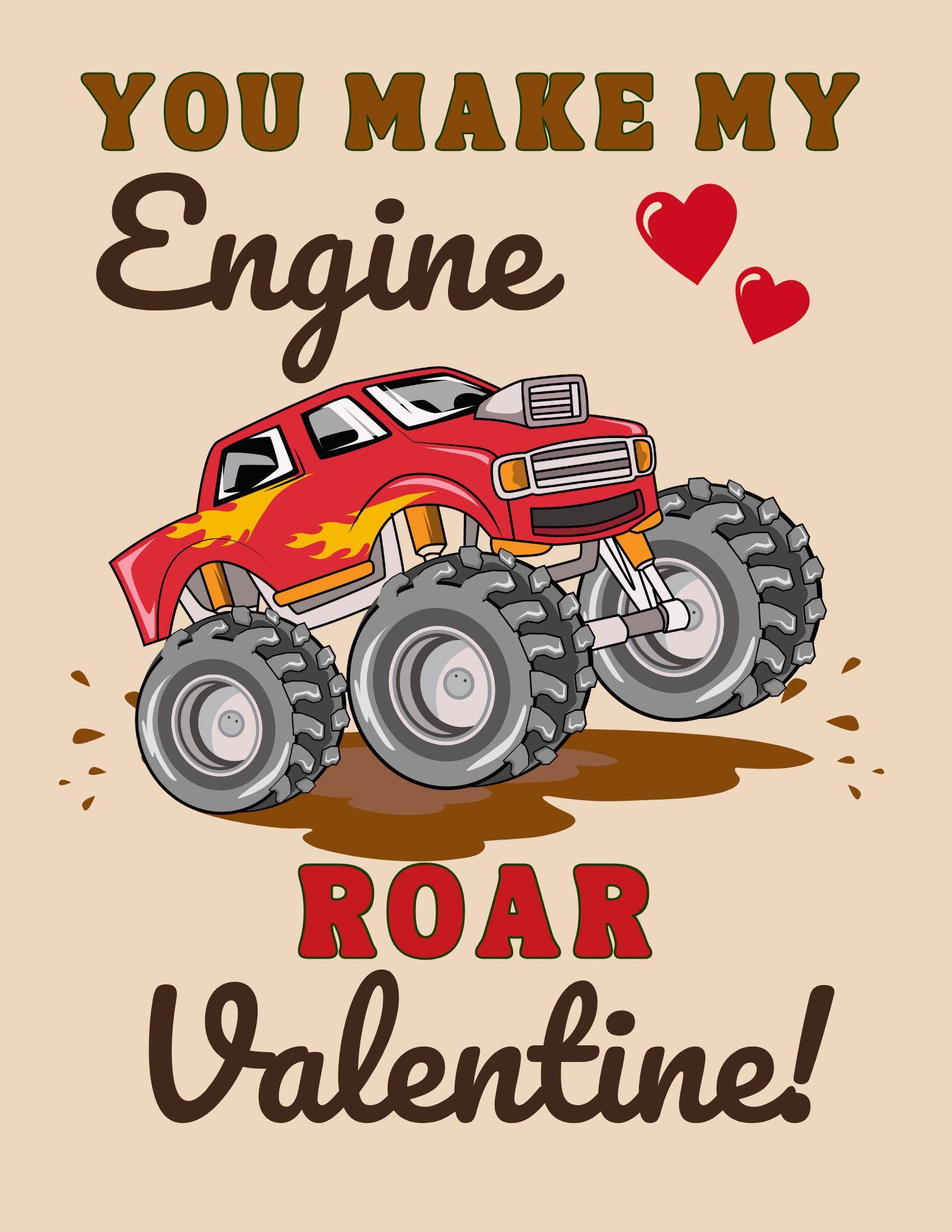 Monster Truck Valentines Cards - Etsy