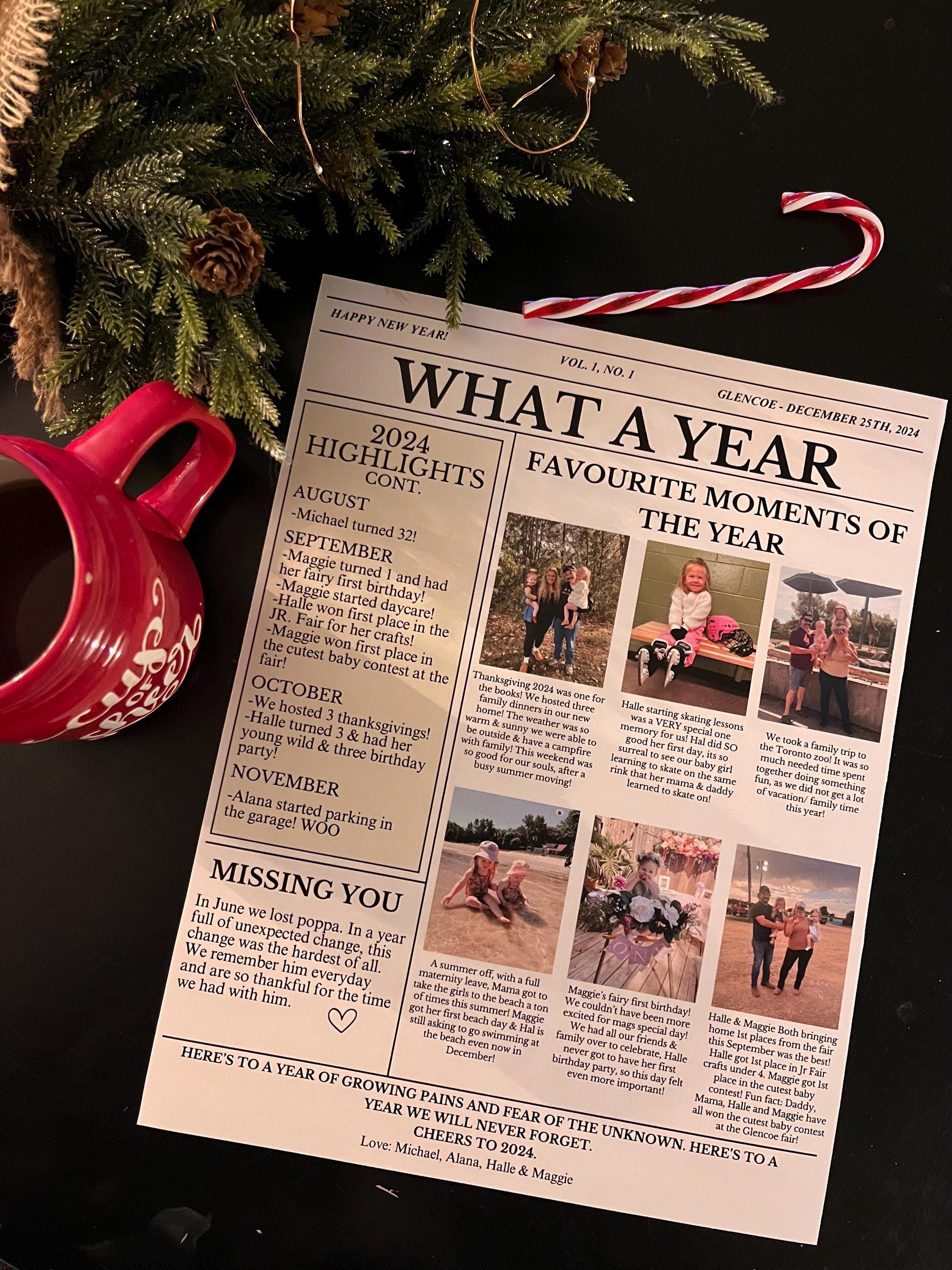 Year End Review Newspaper Template - Etsy