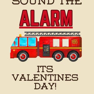 Firefighter / Firetruck Valentines Cards - Etsy