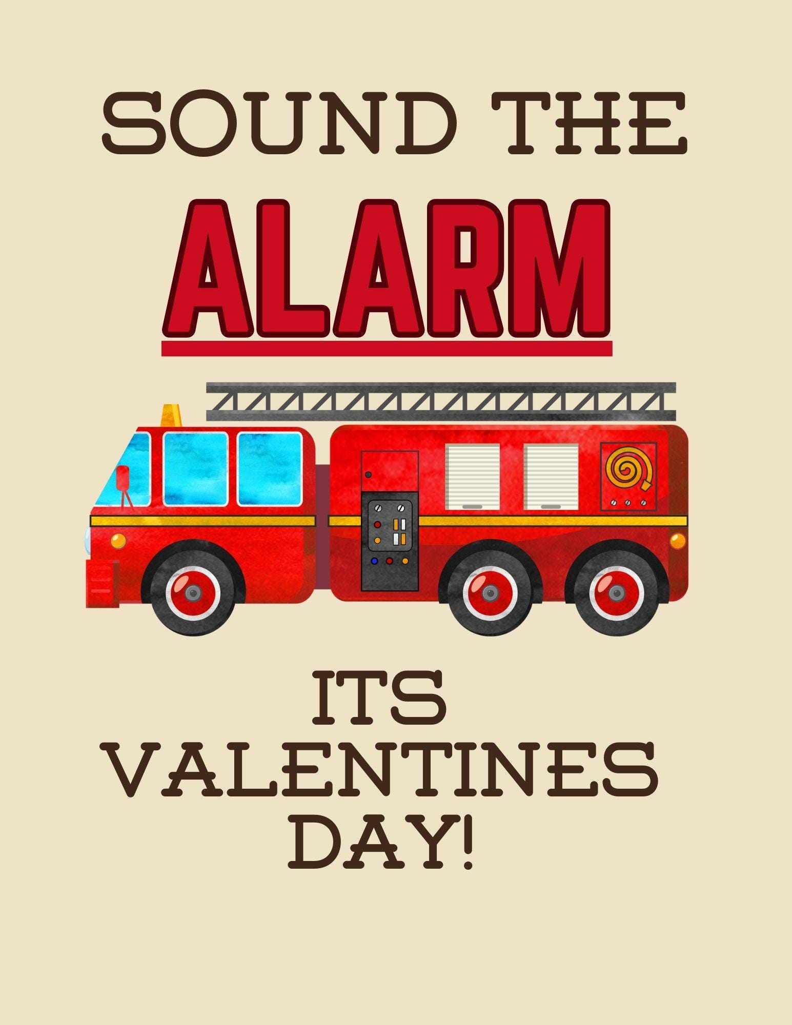 Firefighter / Firetruck Valentines Cards - Etsy