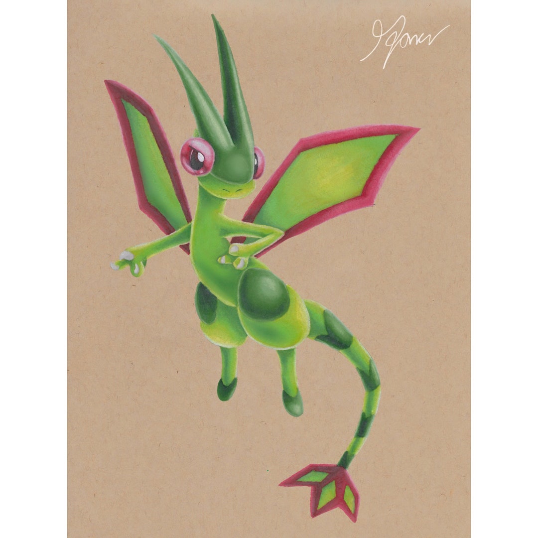 Pokémon Flygon Fine Art Print for Display Flygon Art Print by - Etsy