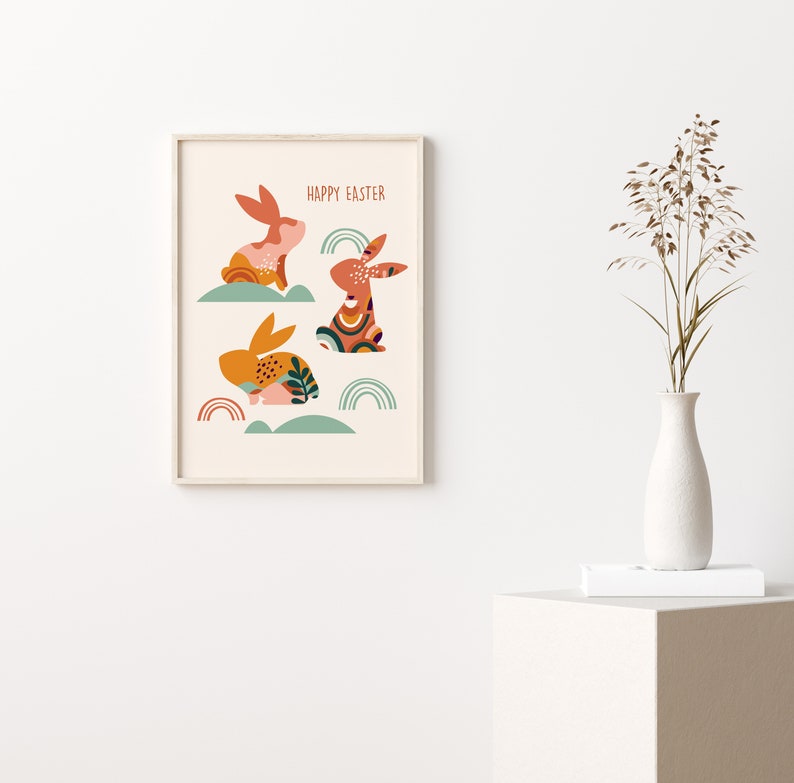 Easter Decor Easter Printable Wall Art Happy Easter Sign - Etsy