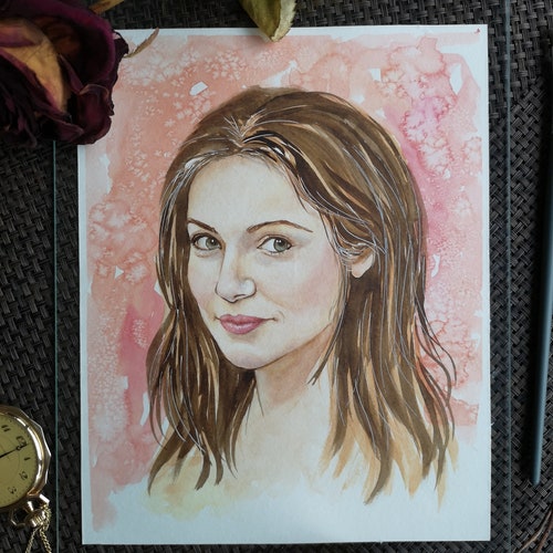 Custom Watercolor Portrait Hand Painted From Photo Gift - Etsy