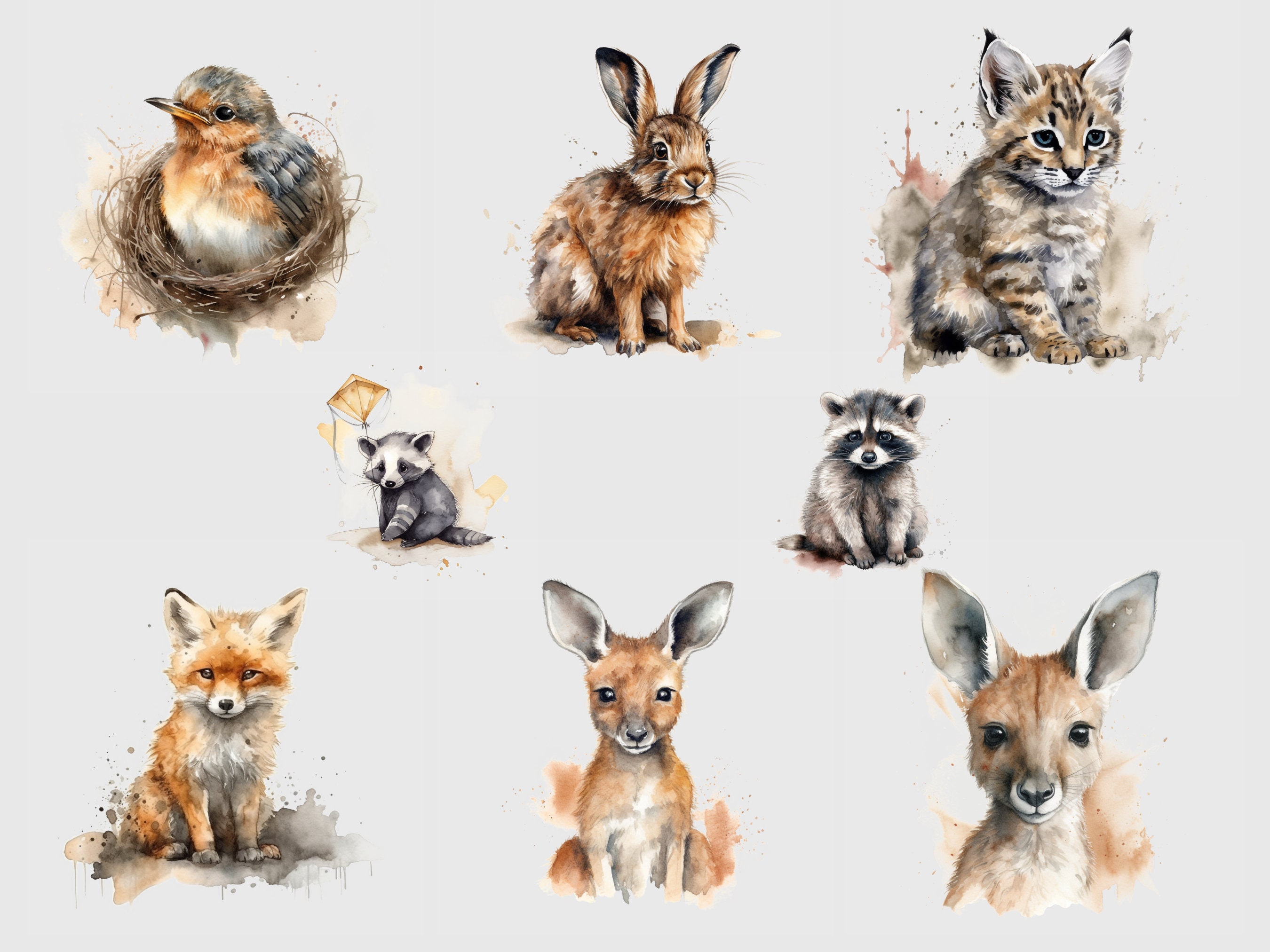 Watercolor Forest Animal Clipart, PNG, Watercolor Forest Animals ...