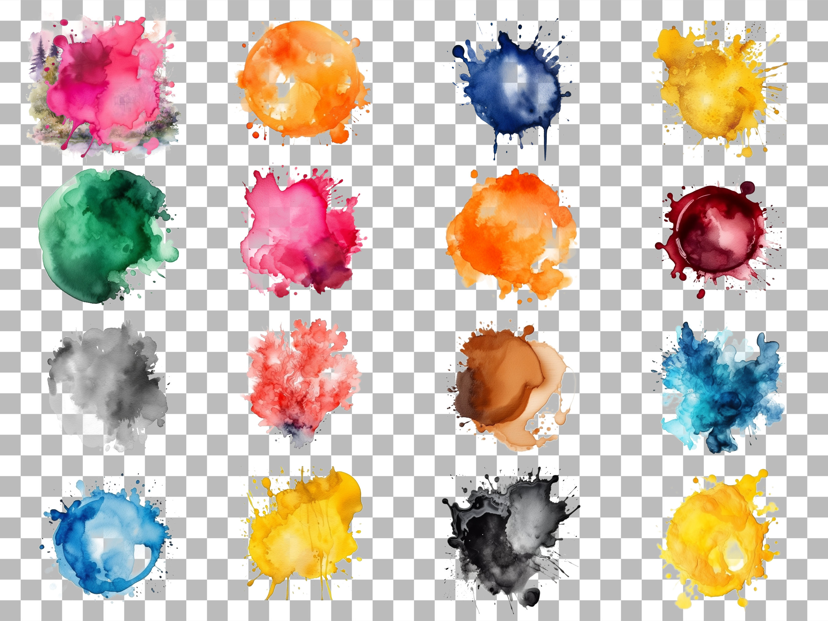 34 Watercolor Clipart, Watercolor Clip Art, Watercolor, Textures, Blobs ...