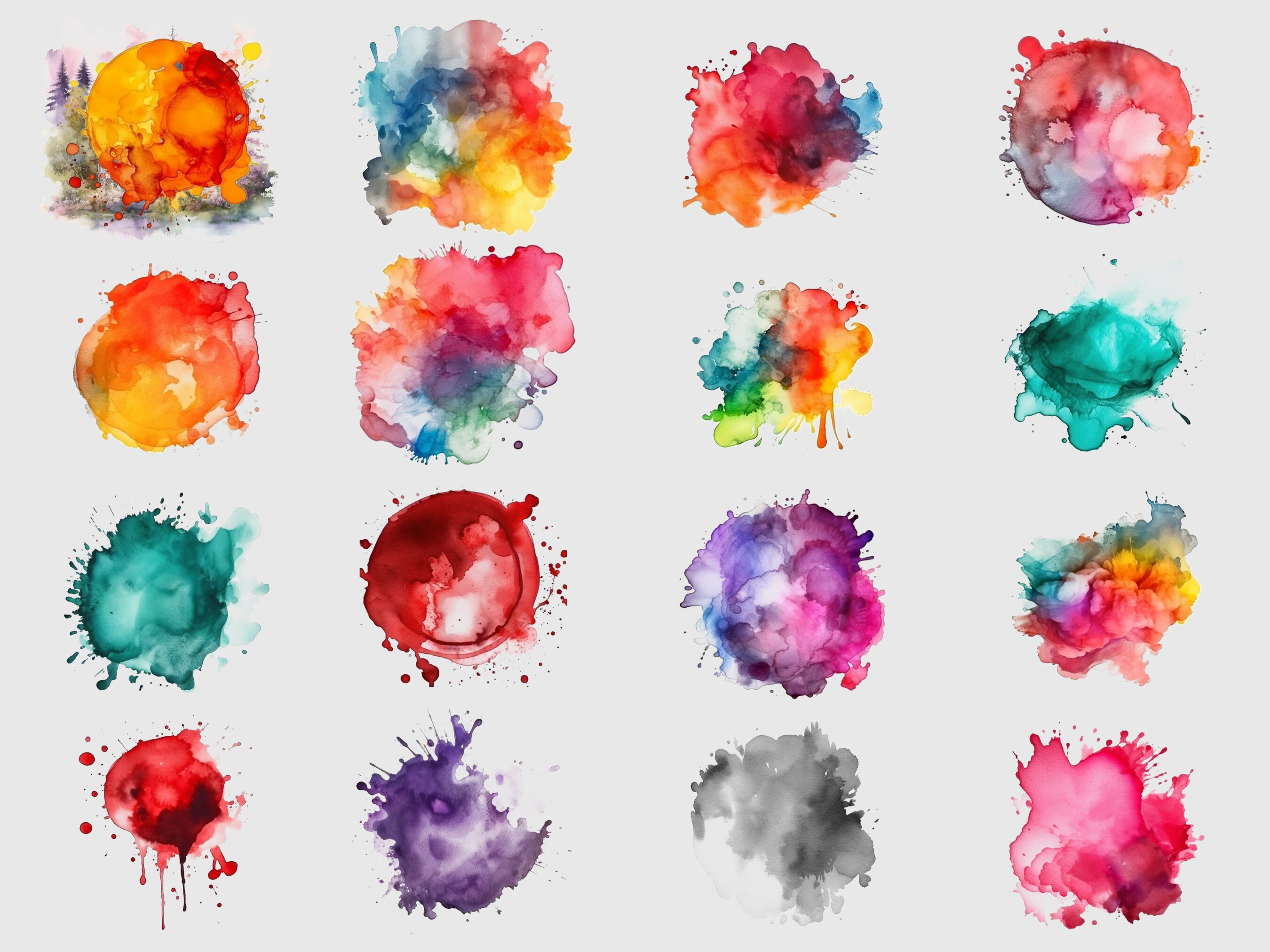 34 Watercolor Clipart, Watercolor Clip Art, Watercolor, Textures, Blobs ...