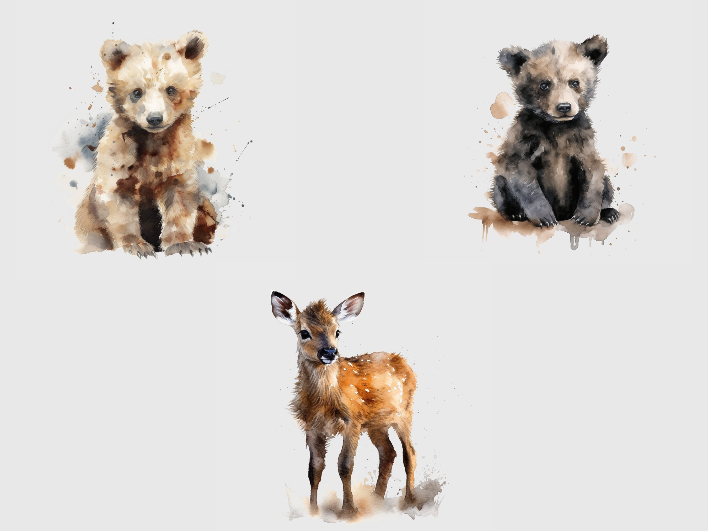 Watercolor Forest Animal Clipart PNG Watercolor Forest - Etsy
