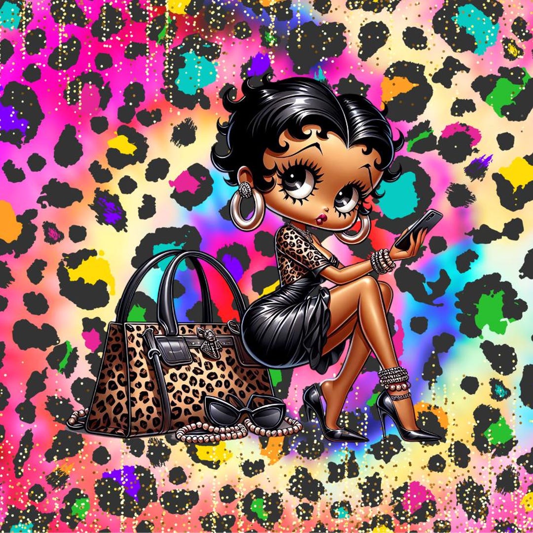 Multicolor Leopard Print Betty Boop Tumbler PNG - Etsy