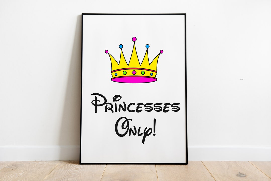 PRINCESSES ONLY Wall Hanging, Home Decor, Kids Print - Etsy