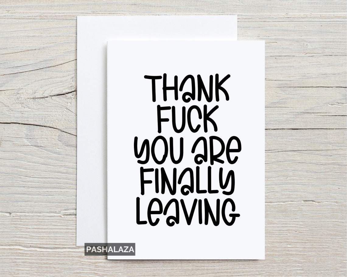 Funny Leaving Card for Work Colleague Rude Leaving Card for - Etsy