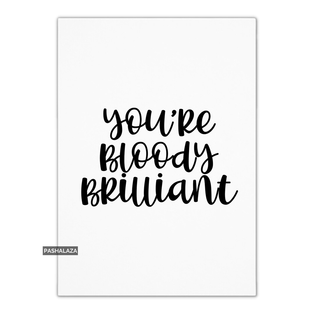 You're Bloody Brilliant Thank You Card: Nurse, Doctor, Surgeon - Etsy