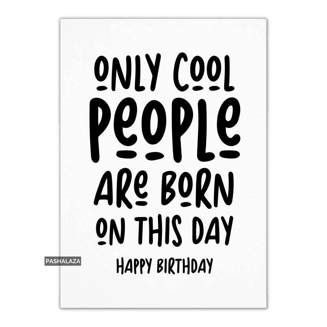 Funny Cool People Birthday Card for Her or Him, Unique Card for Men ...