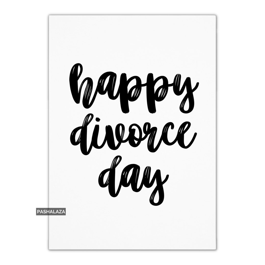 Happy Divorce Day Greeting Card: Minimalist Script Card - Etsy