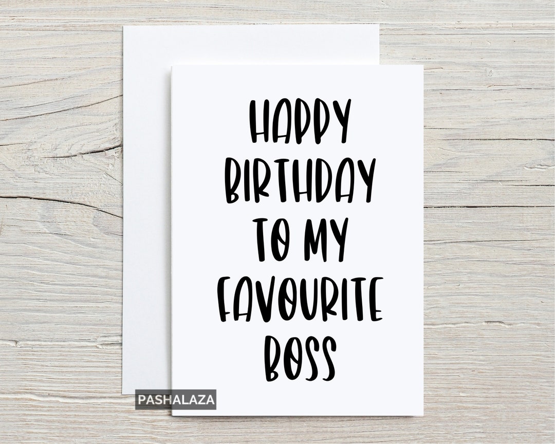 Funny Birthday Card for Favourite Boss, Joke Card for Boss With Funny ...