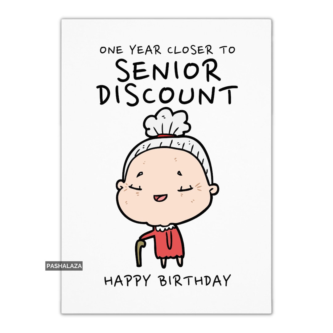 Funny Old Age Birthday Card for Him or Her, Joke Card for Men & Women ...