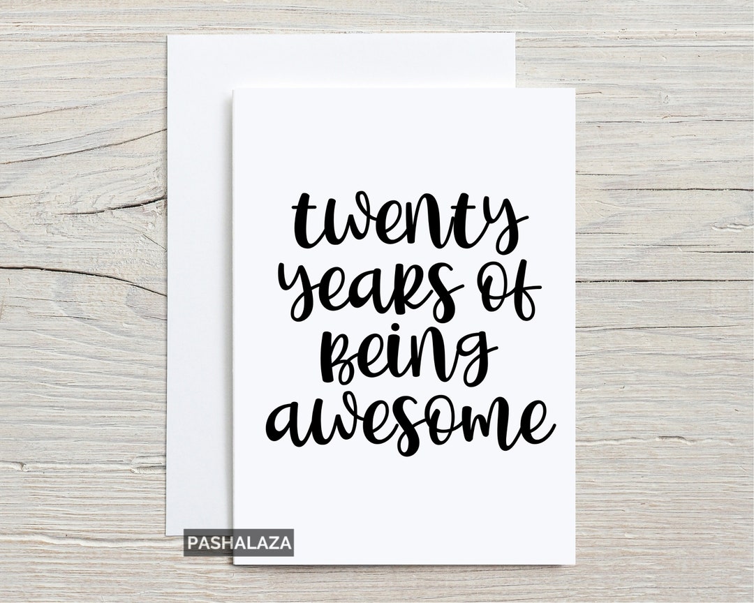 Funny 20th Birthday Card Birthday Card With Funny Saying - Etsy