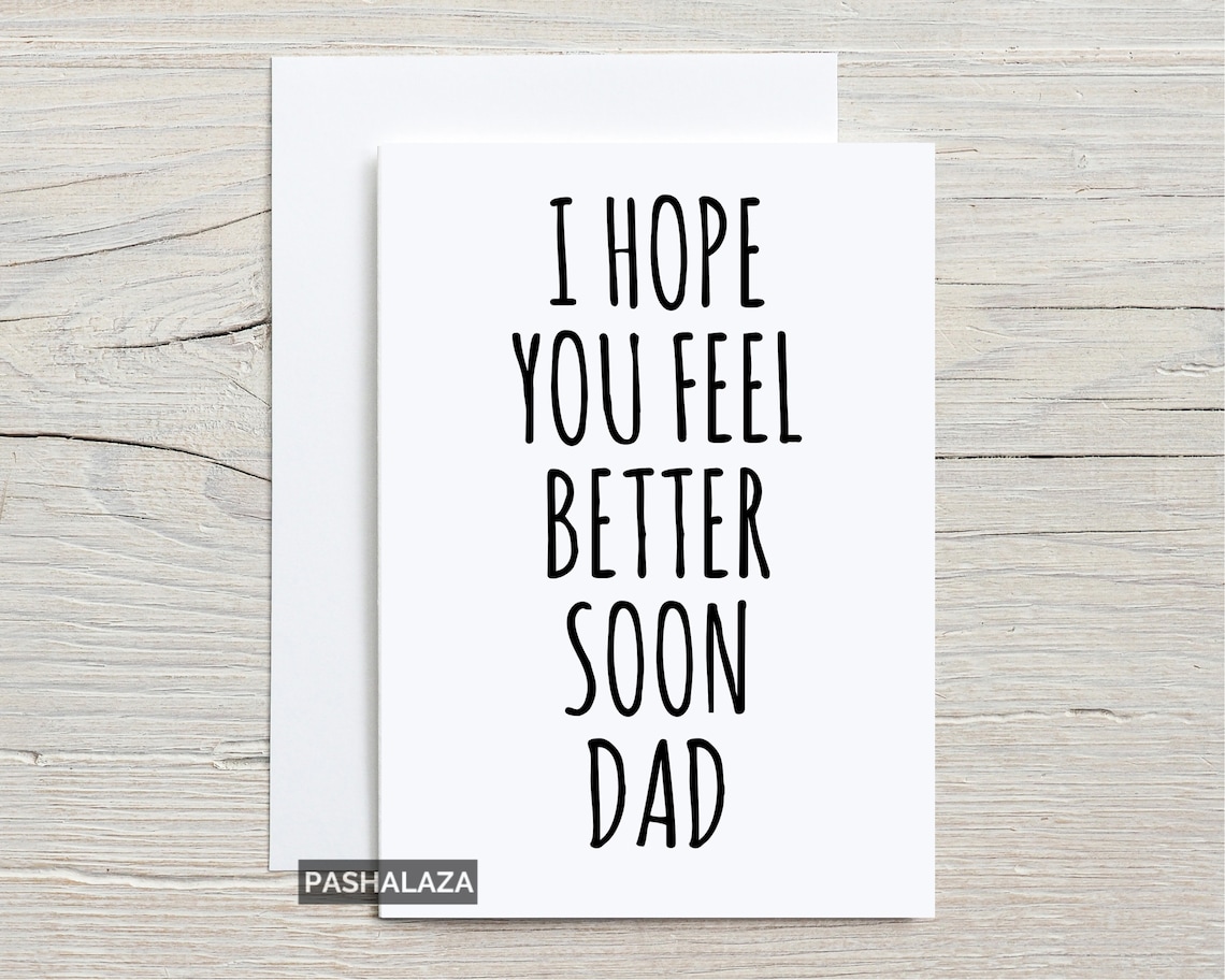 Get Well Soon Card for Dad Get Well Cards Novelty Greeting - Etsy UK