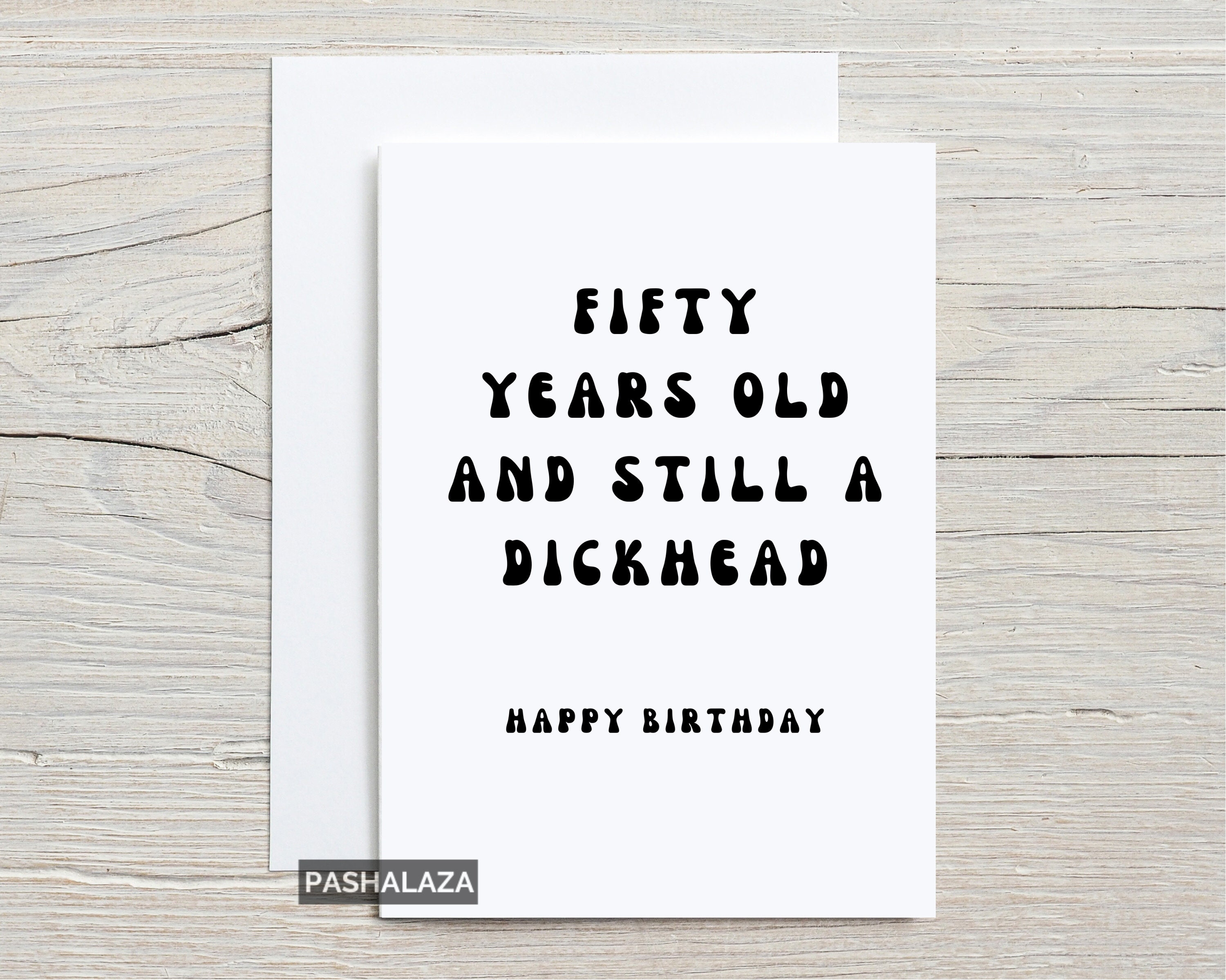 Funny Rude 50th Birthday Card for Him or Her Birthday Card - Etsy