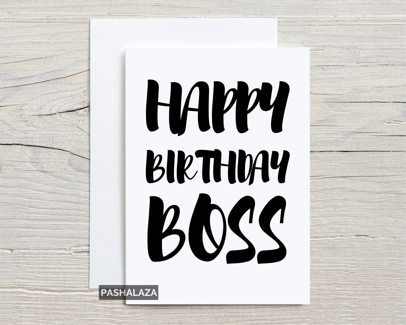 Happy Birthday Boss Card Typography Birthday Card for Boss | Etsy