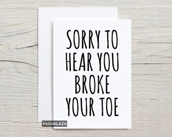 Broken Toe Card - Etsy