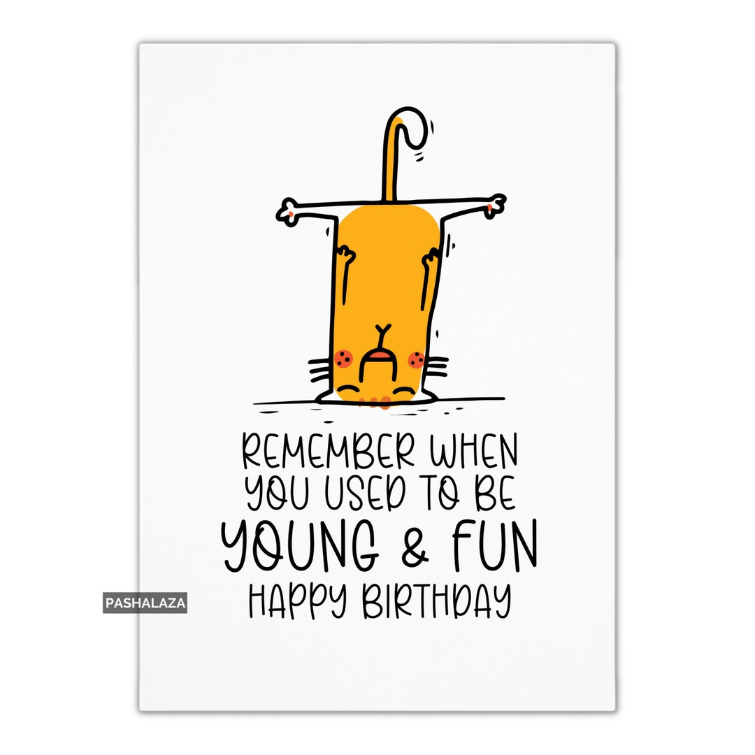 Funny Rude Old Age Birthday Card for Him or Her, Unique Humorous ...