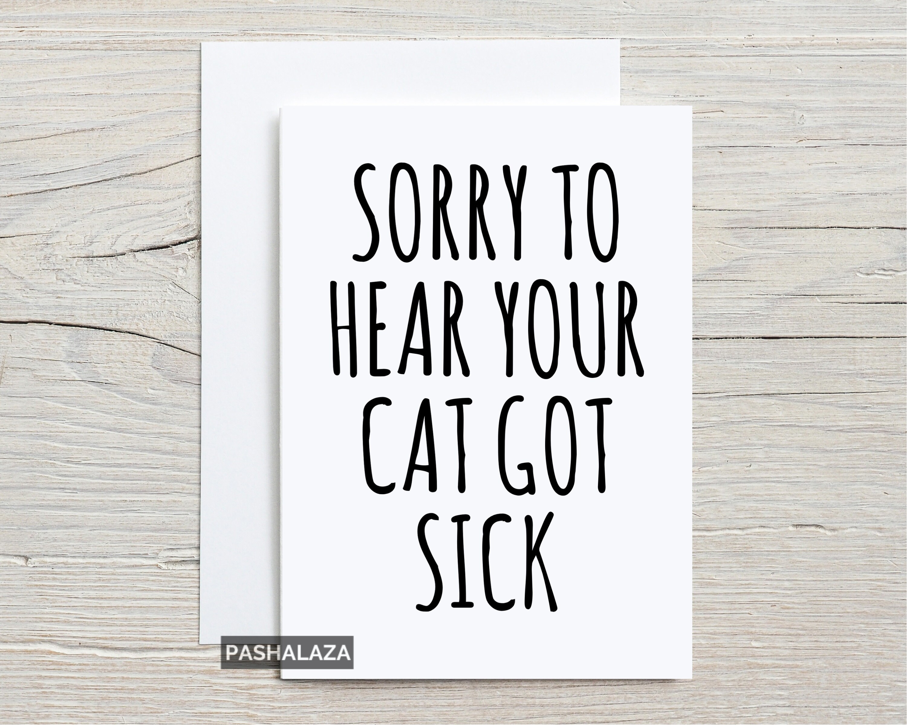 Get Well Soon Card for Sick Cat Get Well Cards Novelty | Etsy