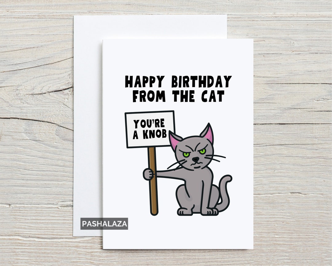 Funny Cat Birthday Card Rude Offensive Insult Card Birthday - Etsy
