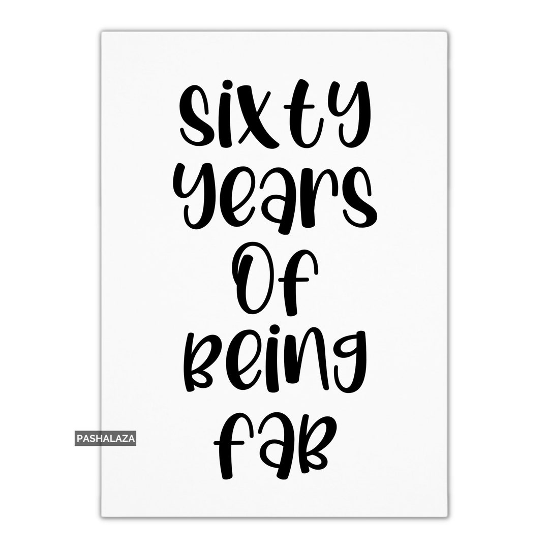 Funny 60th Birthday Card: Milestone Sixty, Fab Quote - Etsy
