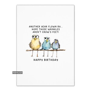 Cheeky Rude Bird Birthday Card With Funny Old Age Quote, Unique Cards ...