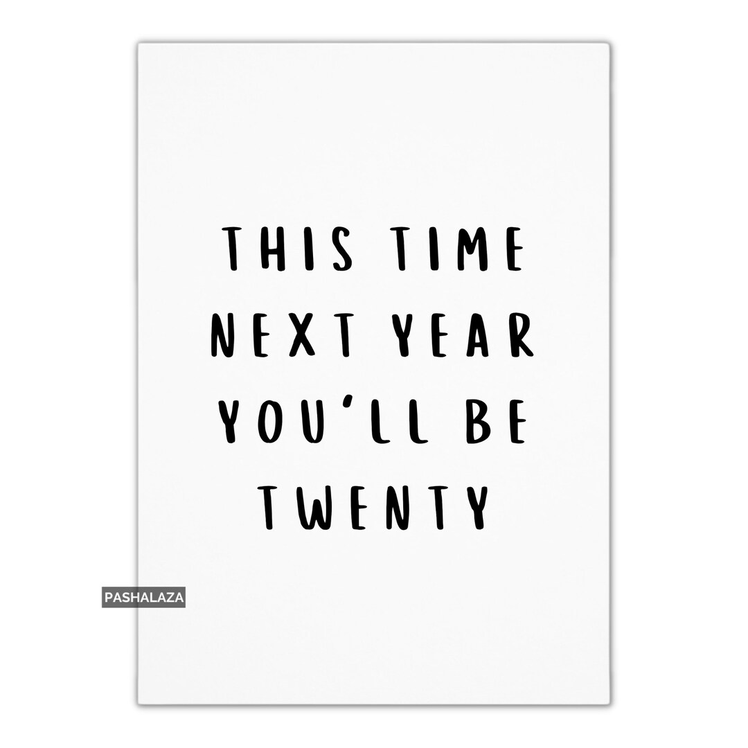 Funny 19th Birthday Card for Him or Her, Birthday Age 19 Card, Birthday ...