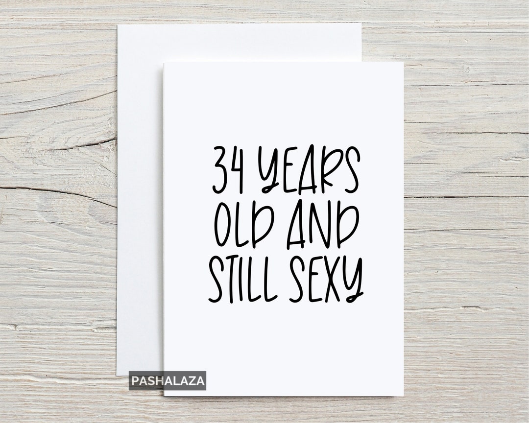 Funny 34th Birthday Card for Him or Her Age Birthday Card for - Etsy