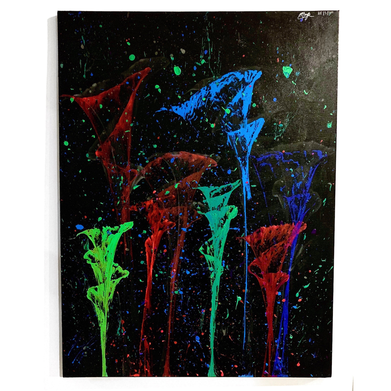 Neon Acrylic Splatter Painting - Etsy