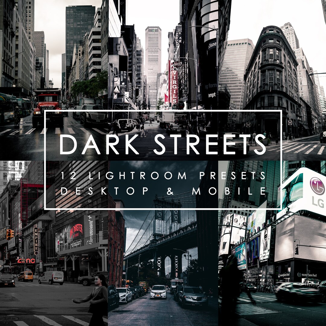 Dark Mood Presets Lightroom Desktop, Dark Street Presets, Street ...