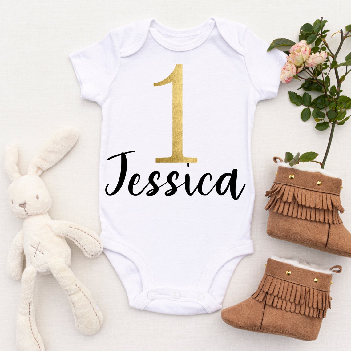 First Birthday Personalised Baby Grow Personalised Baby - Etsy UK