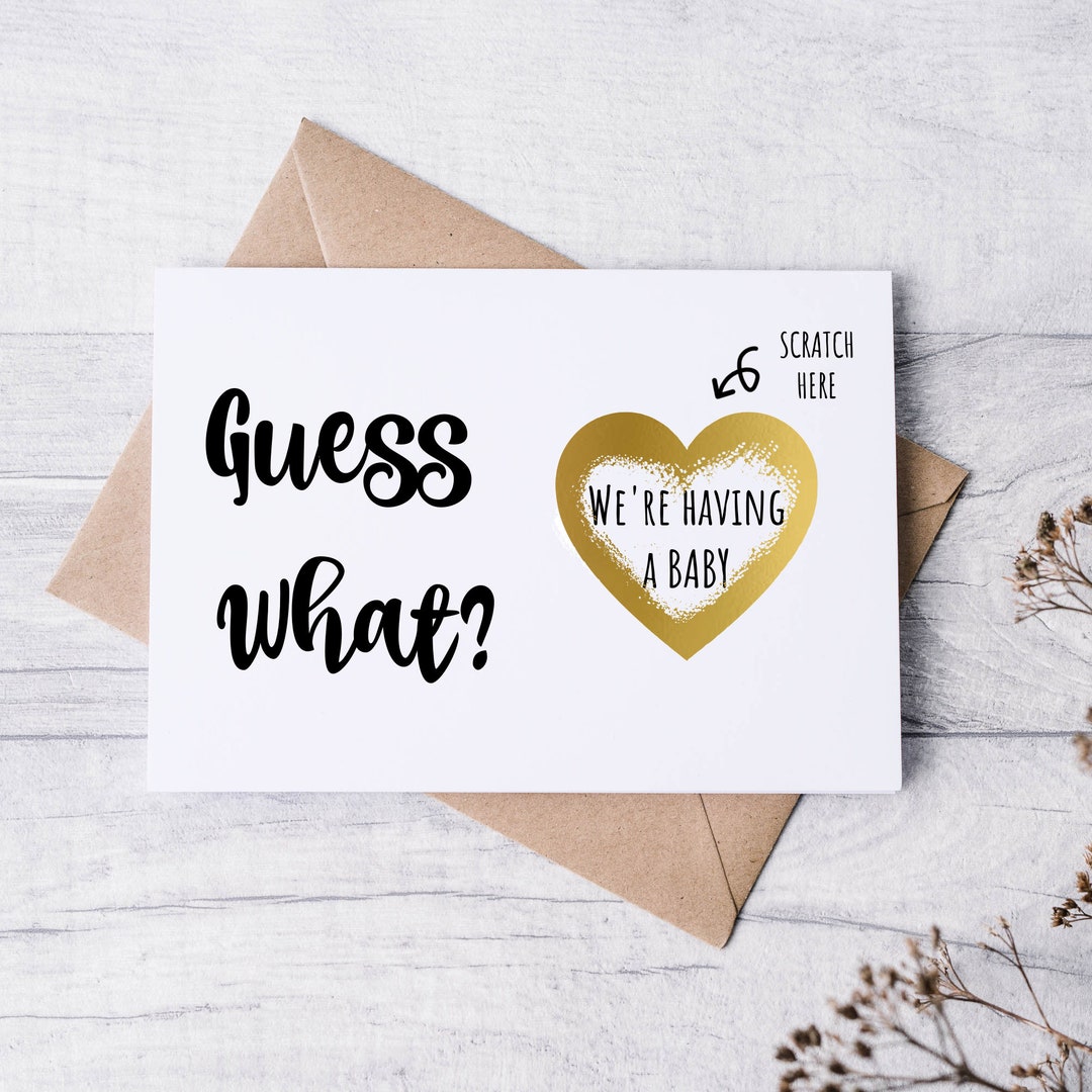 Scratch Reveal Card, Pregnancy Announcement, Guess What Pregnancy ...