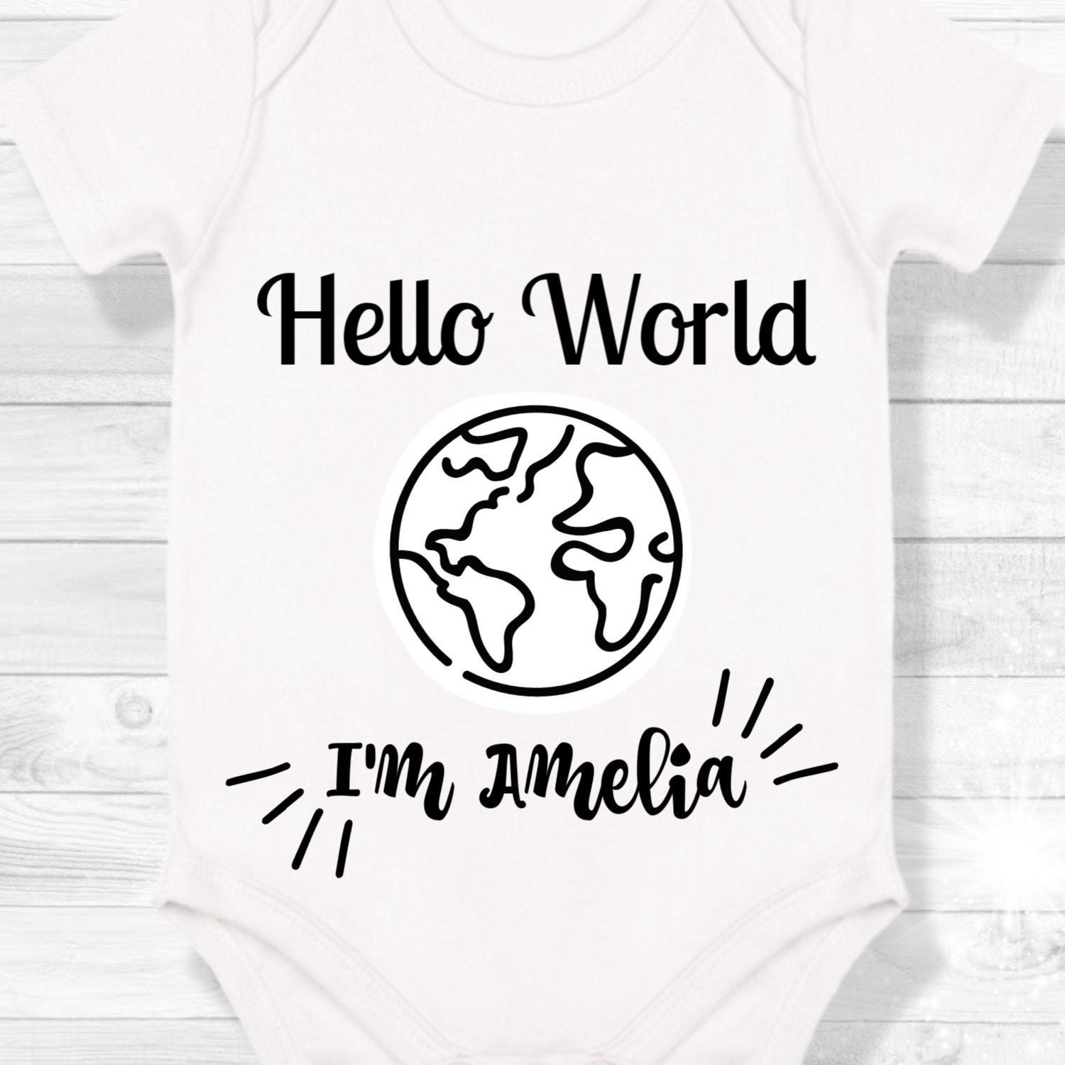 Hello World Personalised Baby Grow Personalised Baby Unisex - Etsy