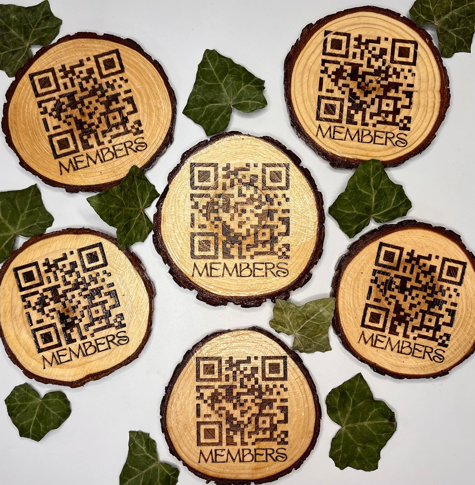 Custom Menu QR Code Engraved Qr Code Wood Slice Personalised | Etsy