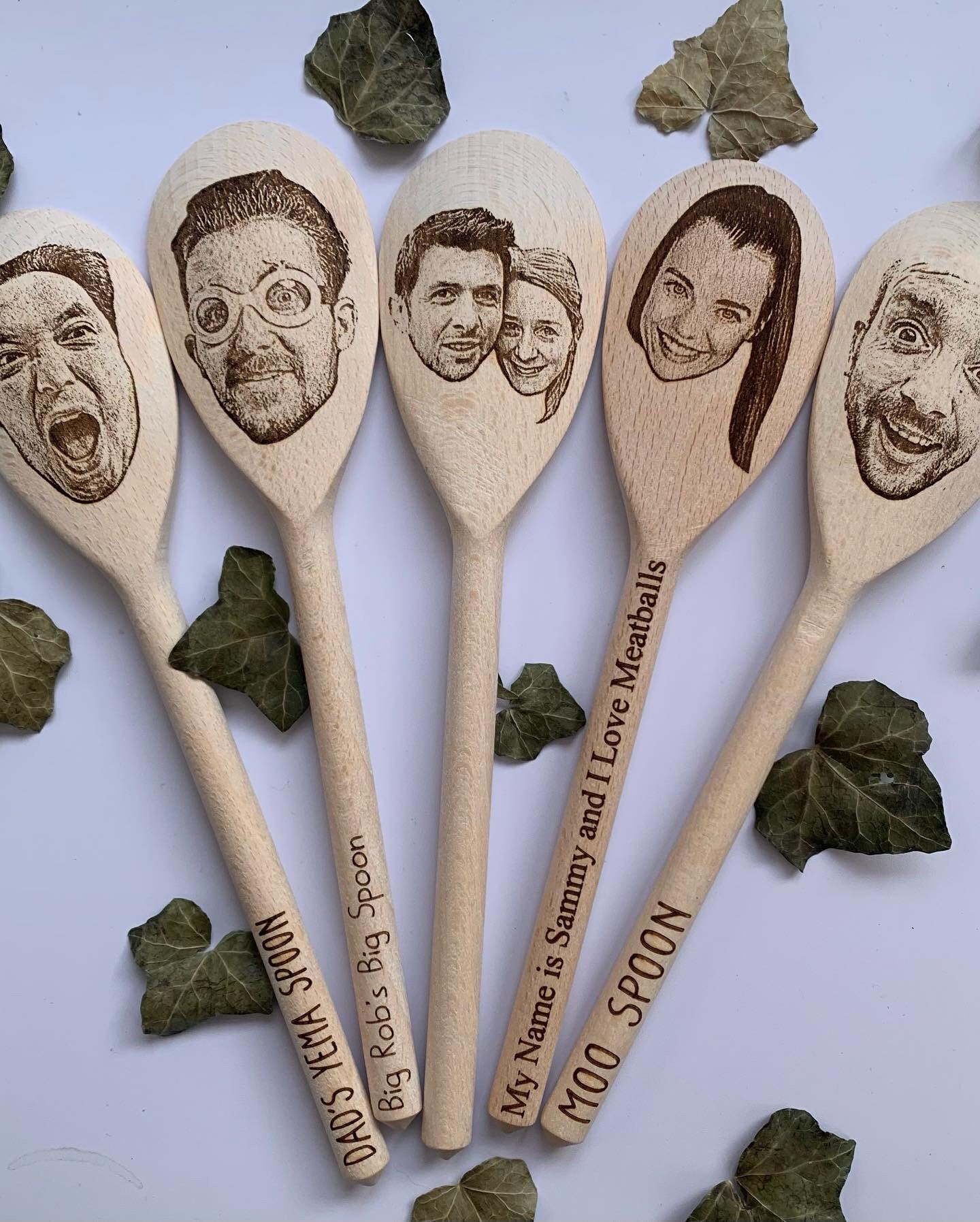 Your Face on a Spoon Engraved Wooden Spoon Gift for Mum - Etsy UK