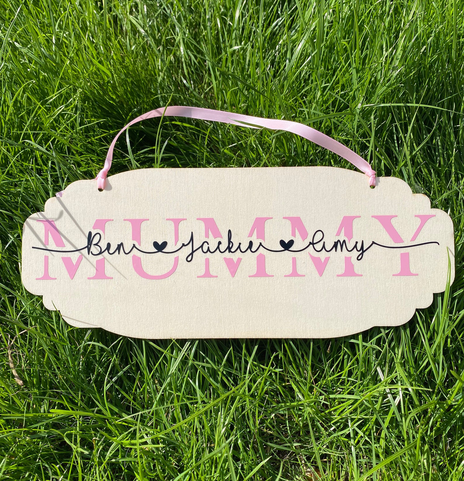 Mum sign with kids name Gift for mum Mom sign Personalised | Etsy