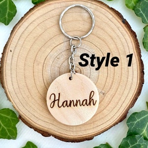 Laser Engraved Wood Name Keyring: Wedding Favor Keychains - Etsy