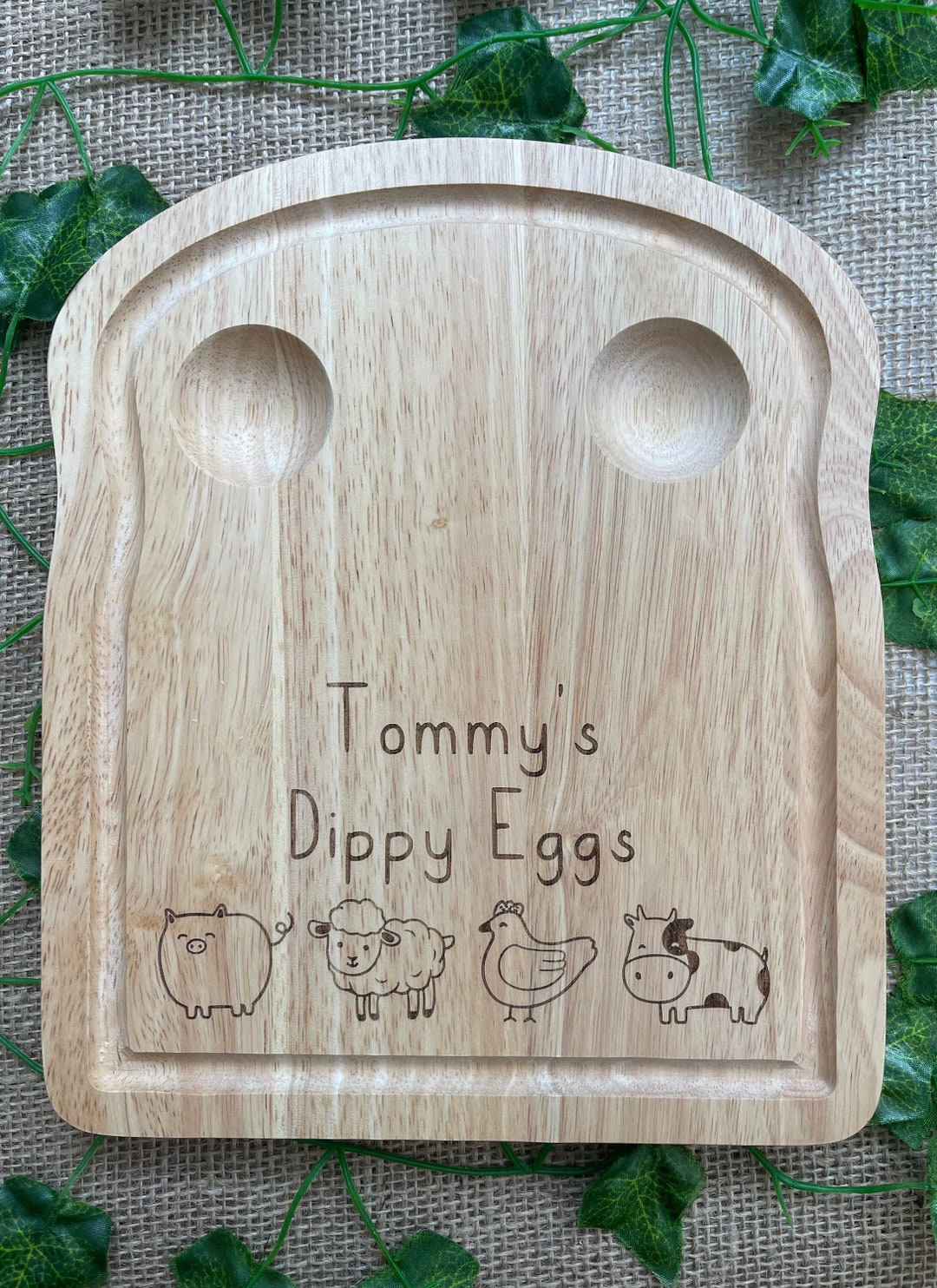 Personalised Farm Animal Breakfast Board, Dippy Egg and Soldiers, Pig ...