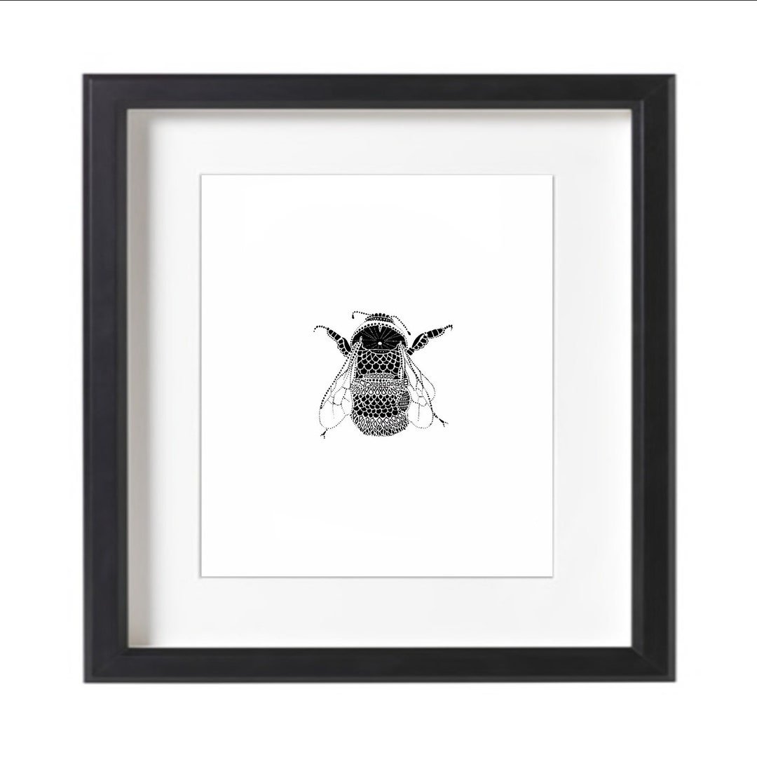 Bumble Bee Miniature Pen and Ink Drawing Fine Art Print - Etsy