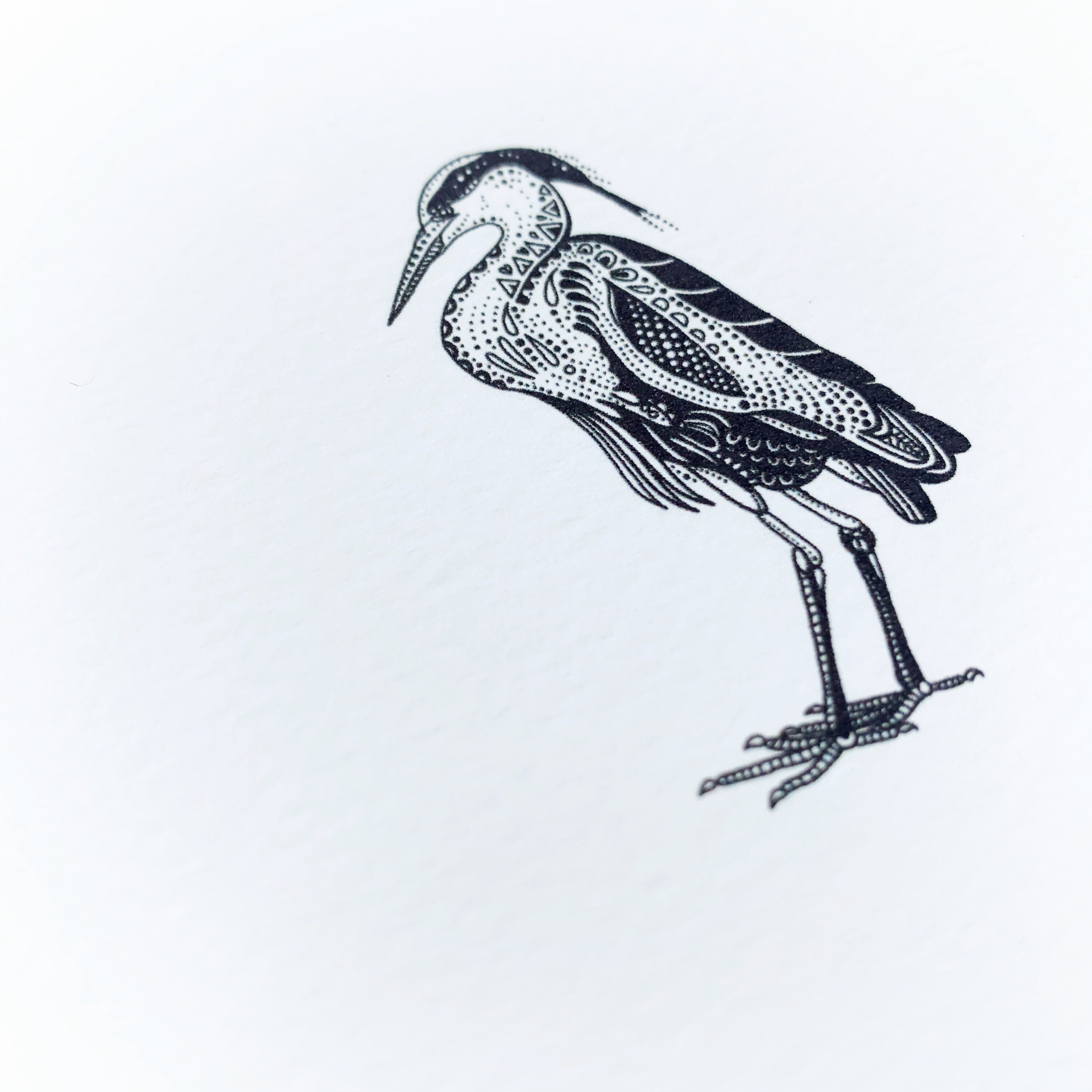Blue Heron Miniature Pen and Ink Drawing Fine Art Print - Etsy