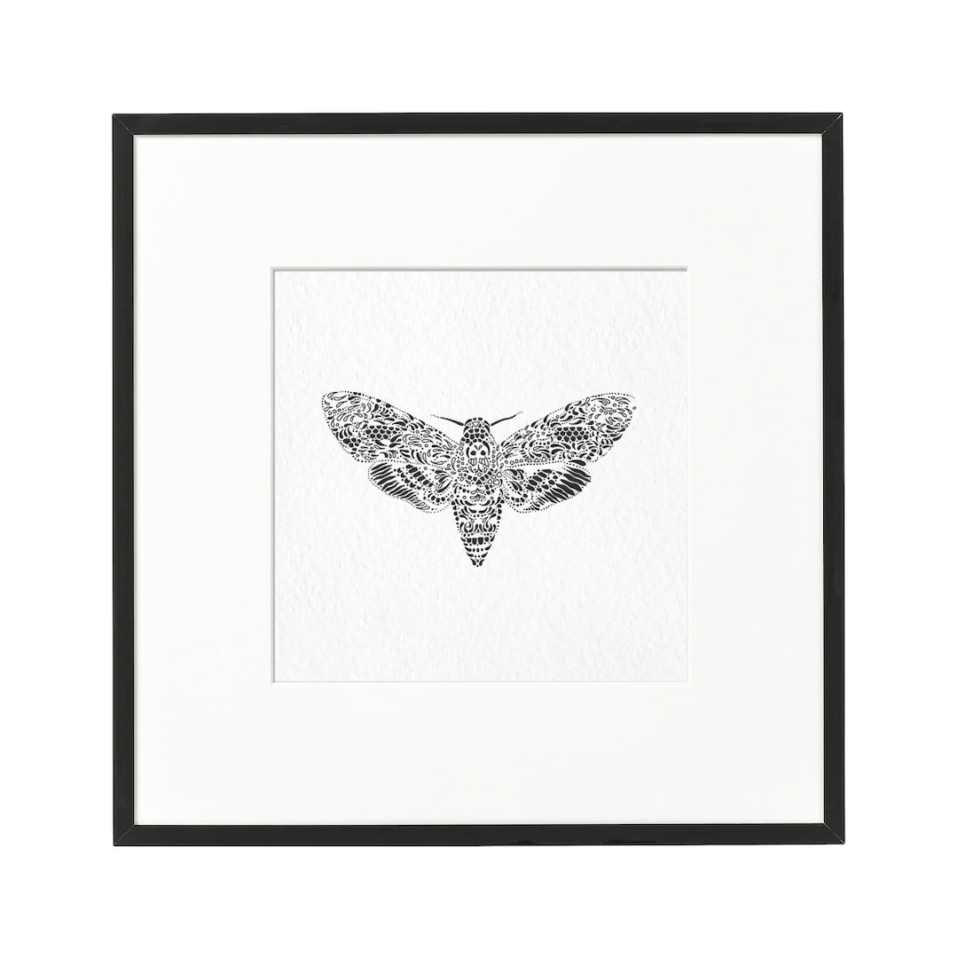 Death’s Head Moth Miniature Pen and Ink Drawing Fine Art Print - Etsy