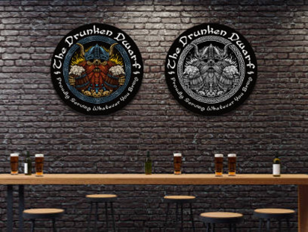 The Drunken Dwarf - Pub Sign - Digital Download - PNG PDF - Etsy